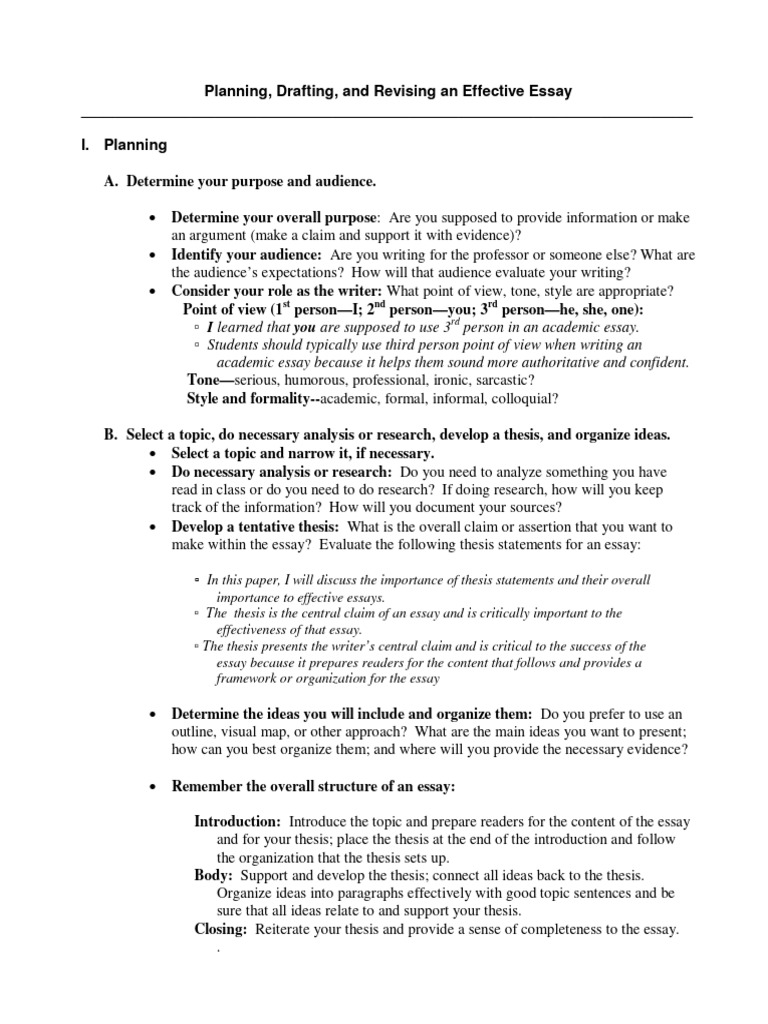 Planning Drafting Essay | PDF