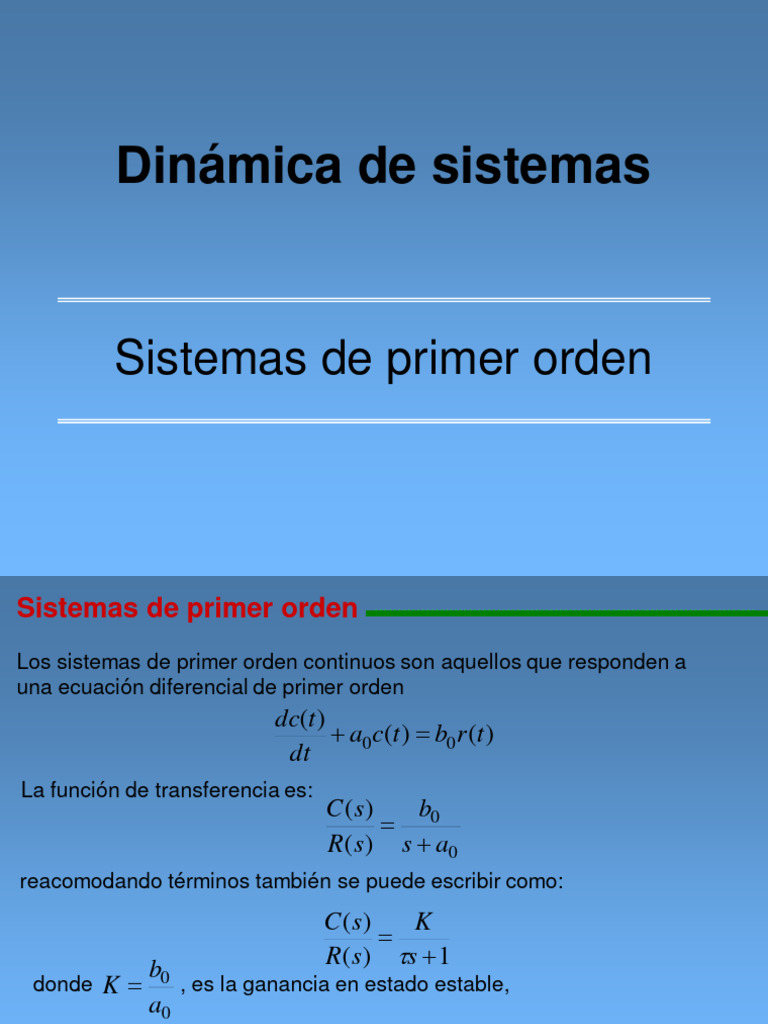 Sistemas de Primer Orden | PDF