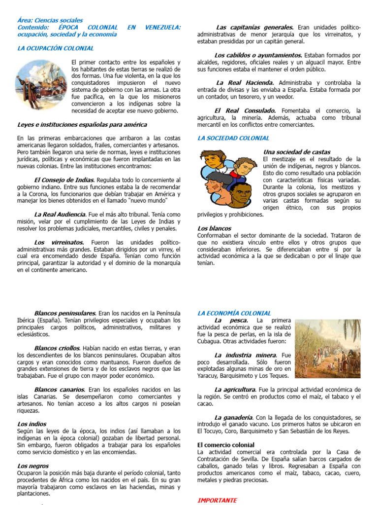 Resumen de la época colonial en Venezuela | PDF | Nueva españa | España
