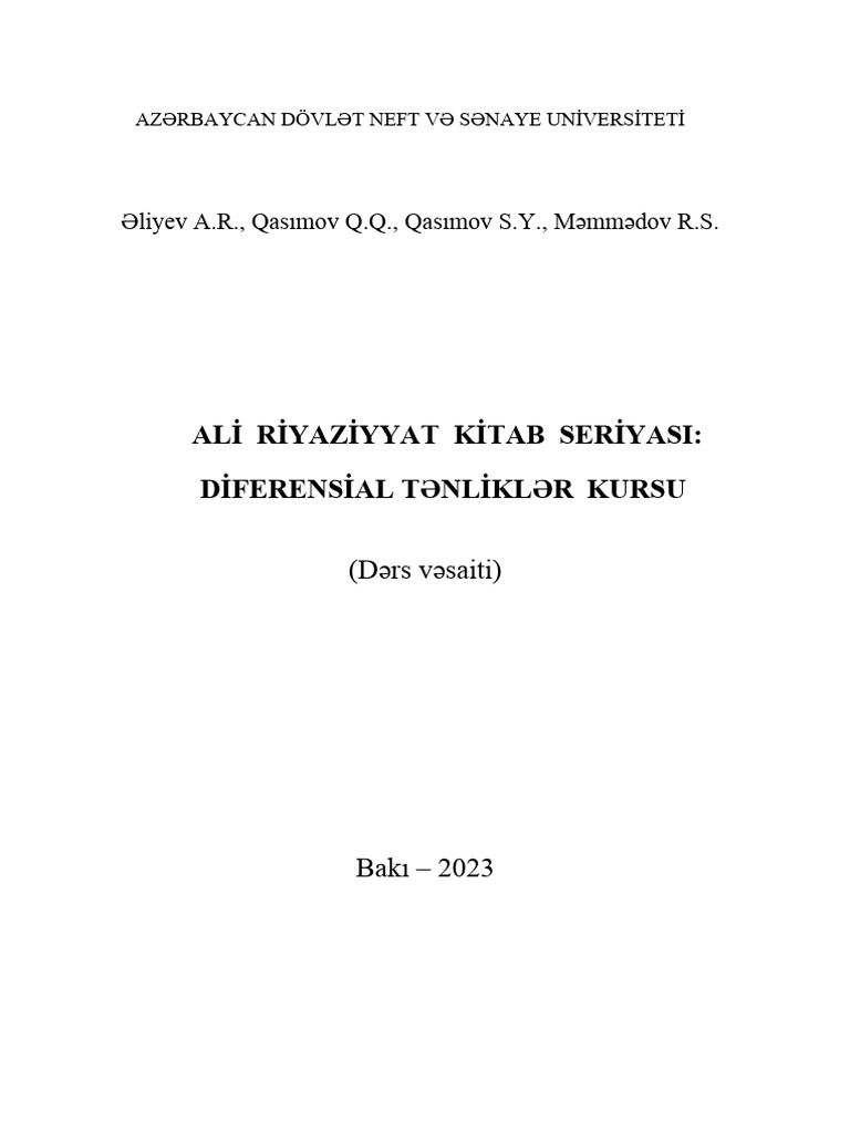 Diferensial Tenlik 2023 PDF | PDF