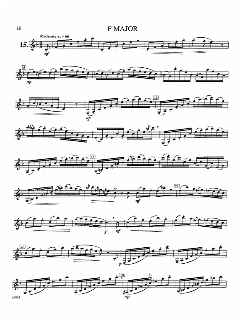 Study in F GAMBARO CLARINET | PDF