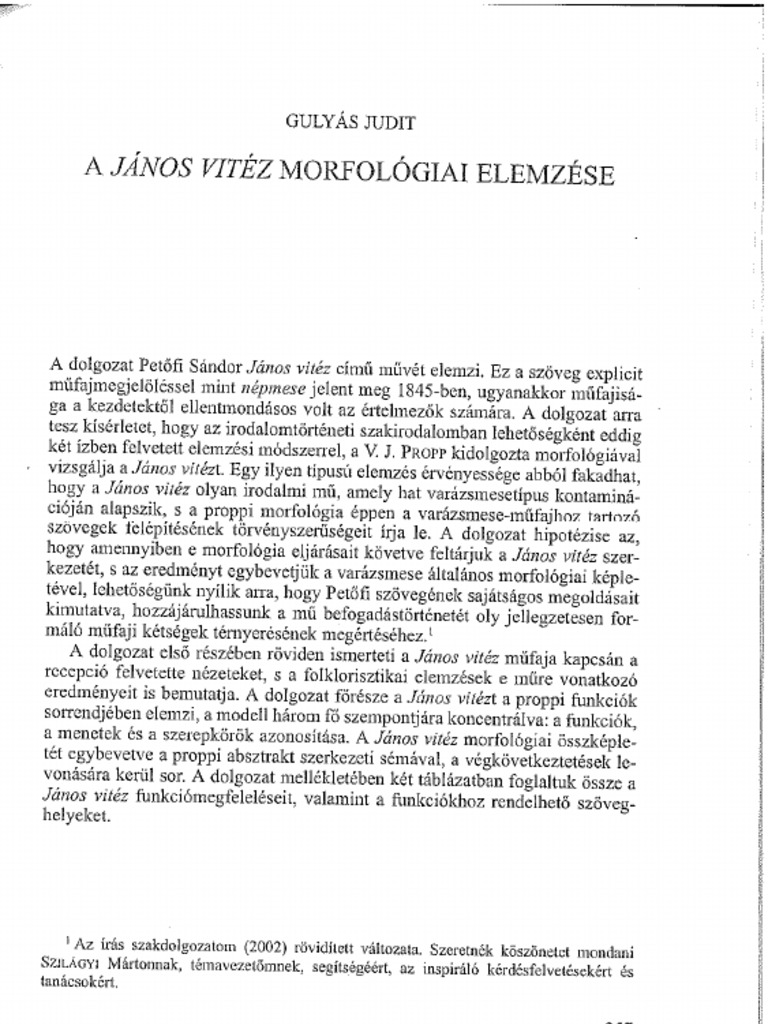 Janos Vitez - Muelemzes | PDF