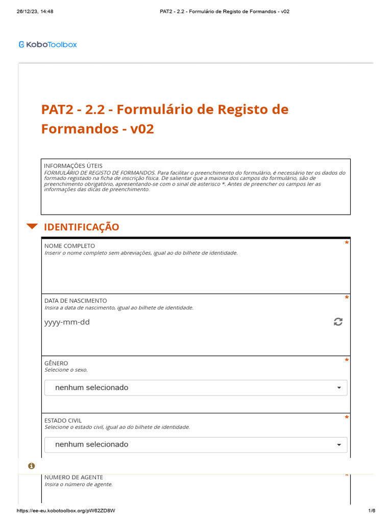 PAT2 - 2.2 - Formulário de Registo de Formandos - v02 BARÃO | PDF ...