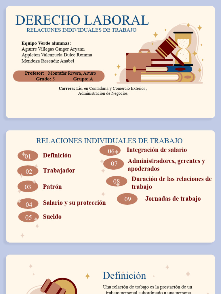 Presentación Relaciones Individuales de Trabajo | PDF
