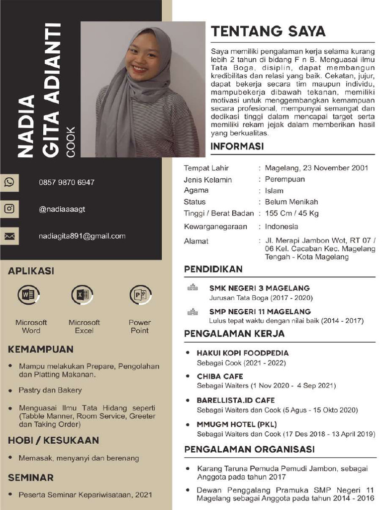 CV Nadia Gita | PDF