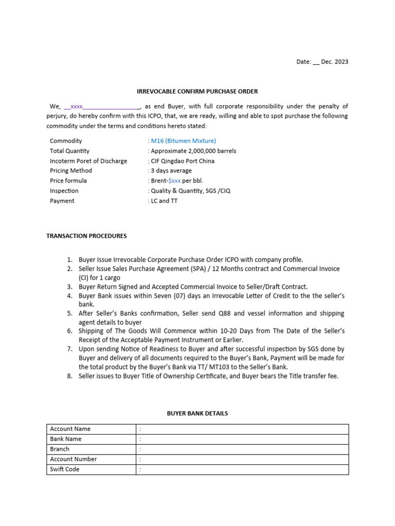 ICPO CIF Template | PDF | Finance & Money Management
