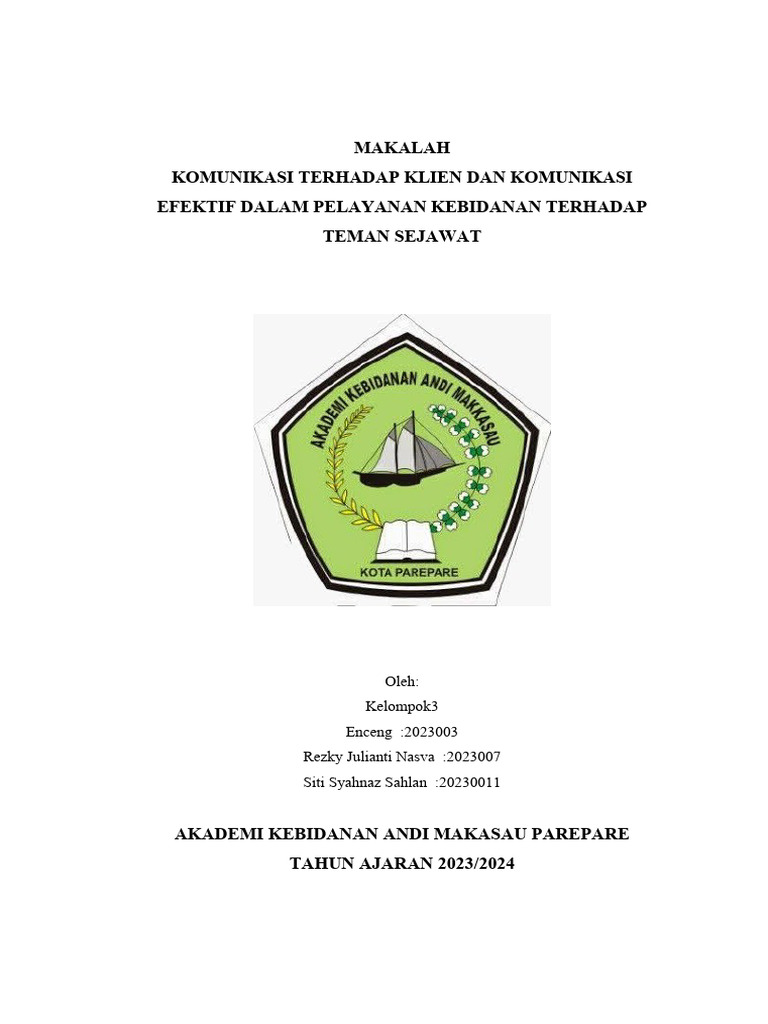 Makalah Komunikasi Kebidanan | PDF
