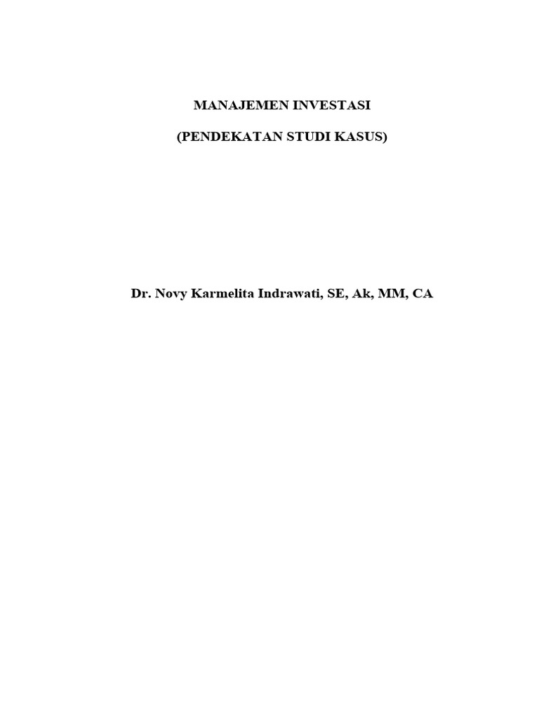 Modul II Manajemen Investasi | PDF