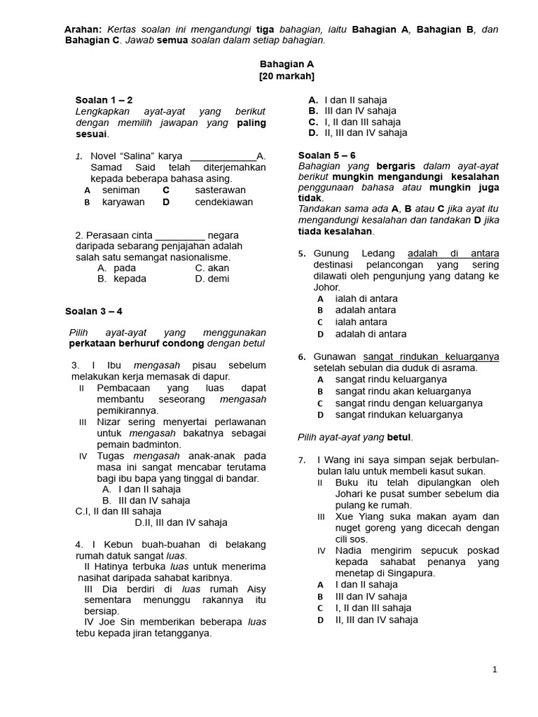 BM f3 2023 Kertas1 v2 | PDF