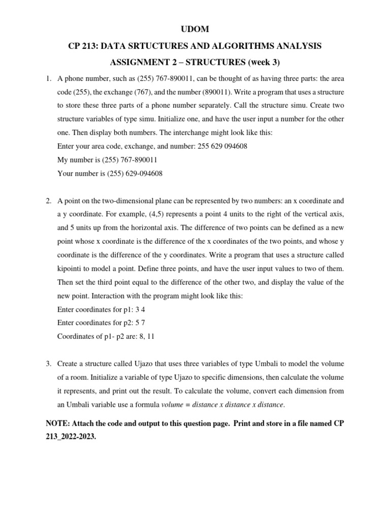 Assignment II - Structure | PDF