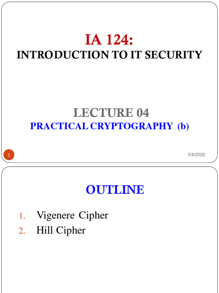 Introduction To It Security: Practical Cryptography (B) | PDF