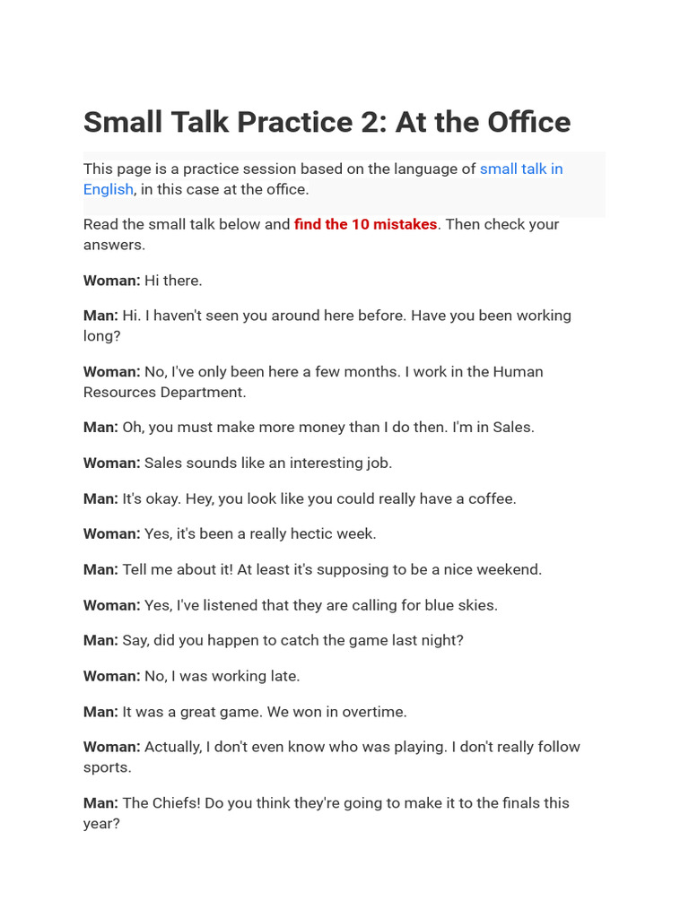 Small Talk at The Party | PDF | Home & Garden | Self-Improvement