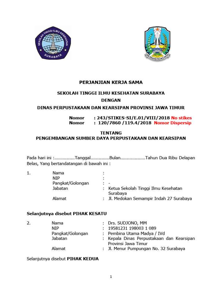 Contoh Draft Perjanjian Kerjasama | PDF