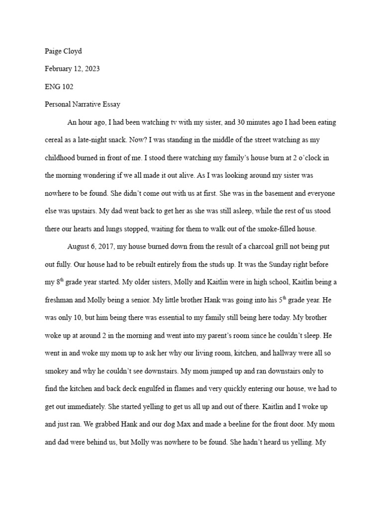 Personal Narrative | PDF