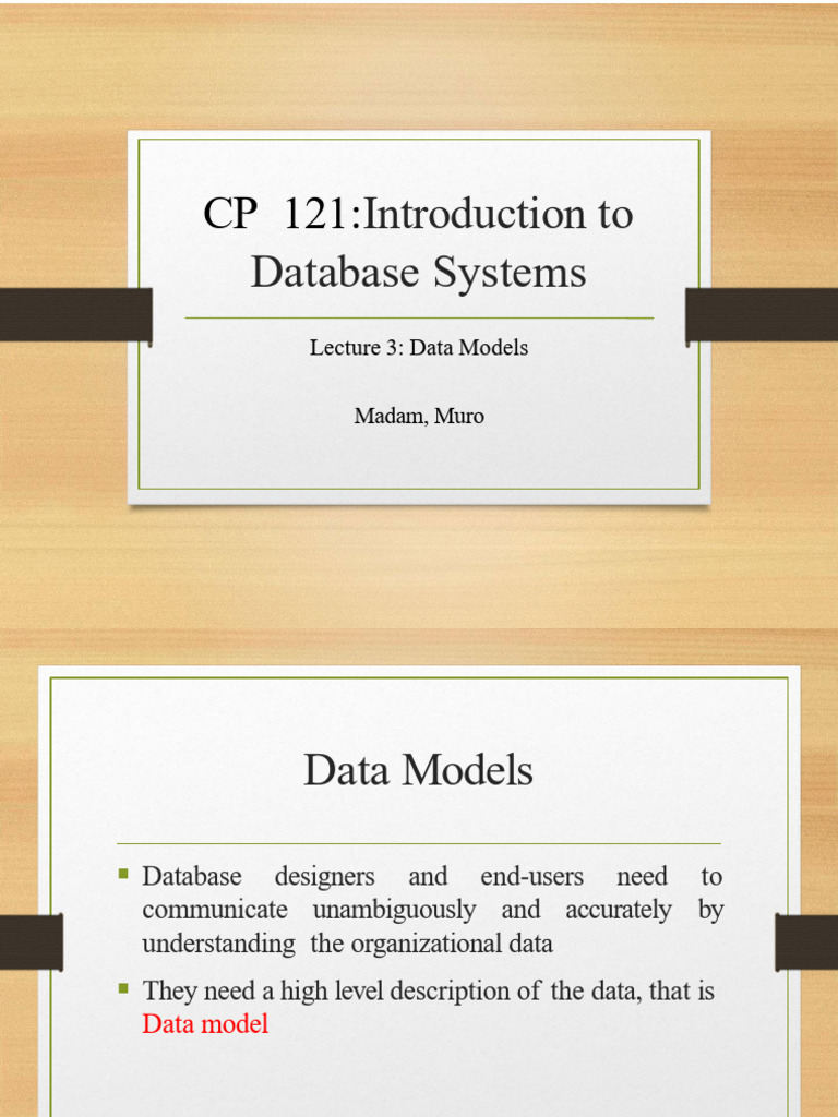 CP 121 - 3 | PDF | Data Model | Databases