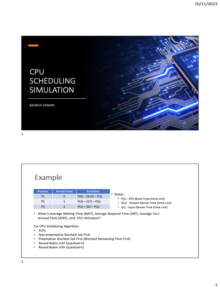 Simulasi CPU Scheduling | PDF | Scheduling (Computing) | Computer Programming