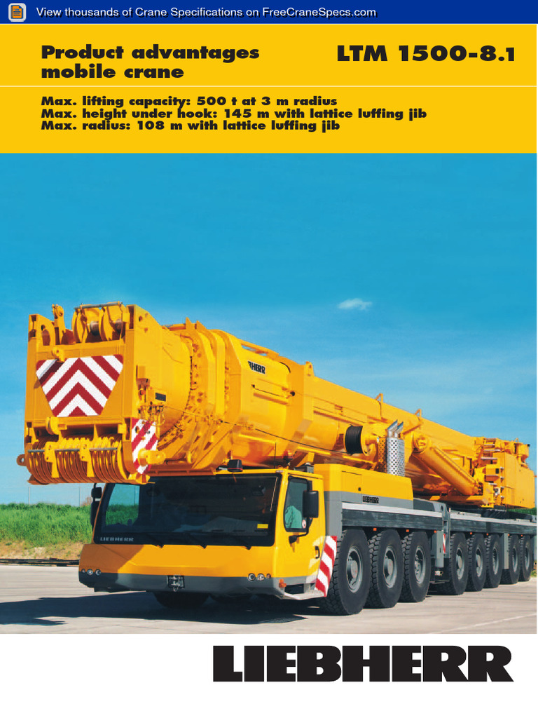 Liebherr LTM 1500 8 1 | PDF | Crane (Machine) | Manufactured Goods