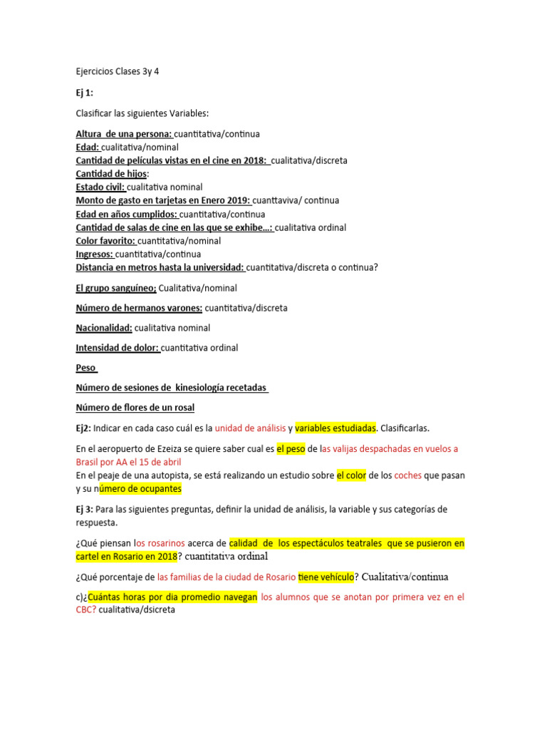 Clases 3 y 4 - Ejercicios | PDF | Guerra de las Galaxias
