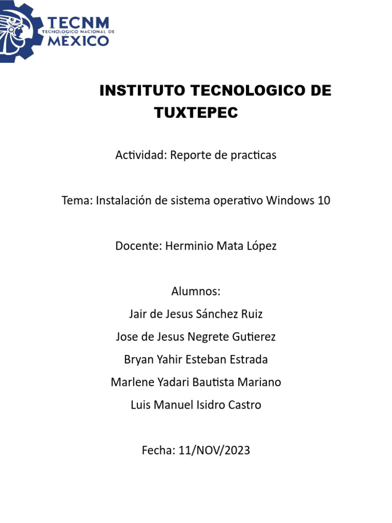 Reporte Windows 10 | PDF | Microsoft Windows | Windows 10