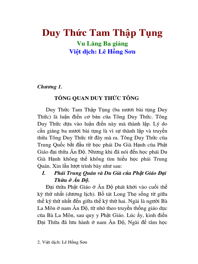 Duy Thuc Tam Thap Tung Vu Lang Ba Giang Viet Dich Le Hong Son | PDF
