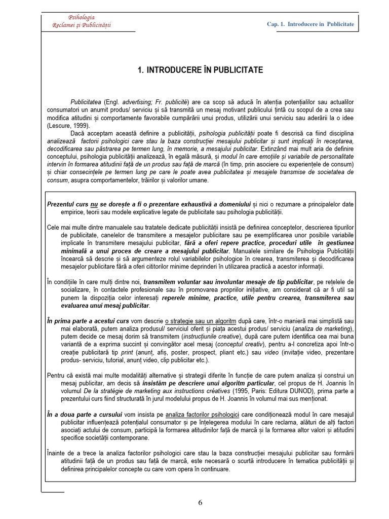 01 PUB Introducere in Publicitate | PDF