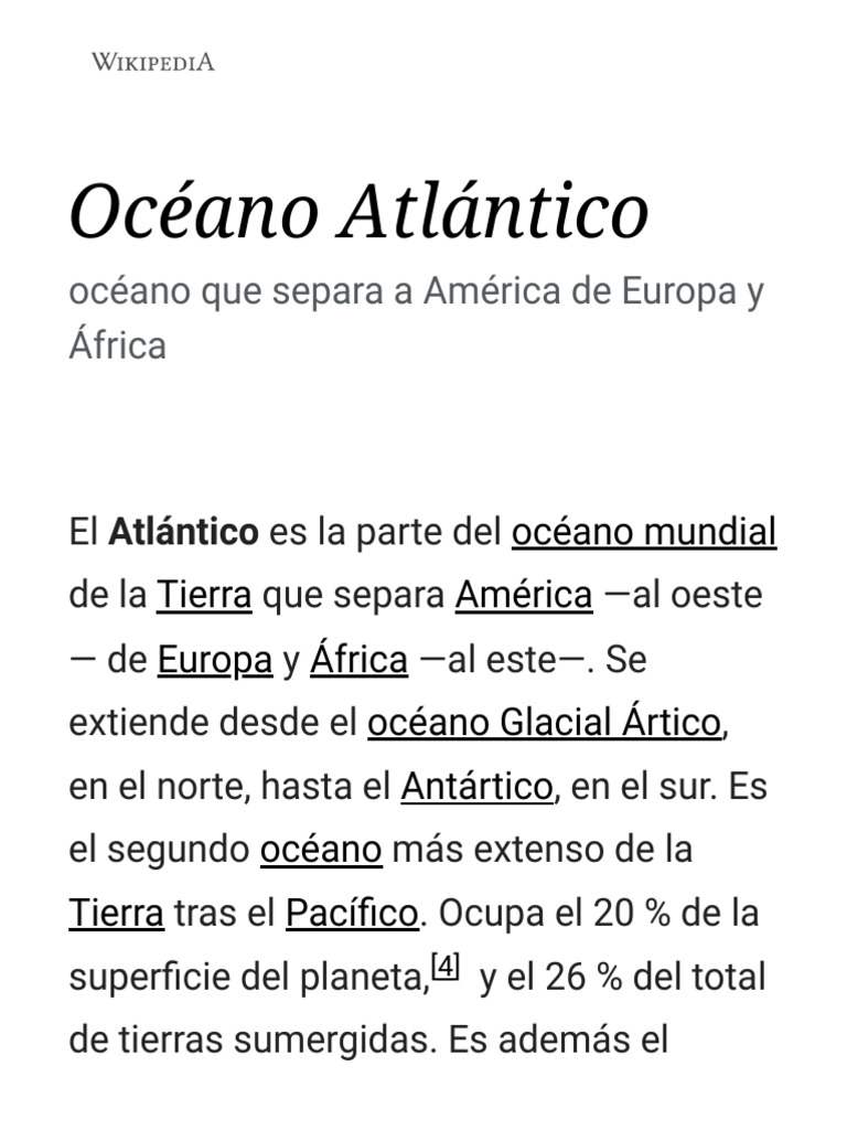 Océano Atlántico - Wikipedia, La Enciclopedia Libre | PDF