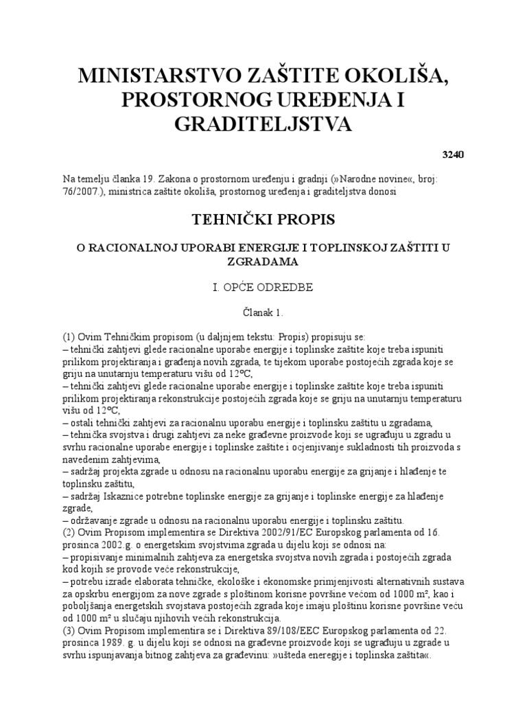 Tehnicki Propis o en | PDF