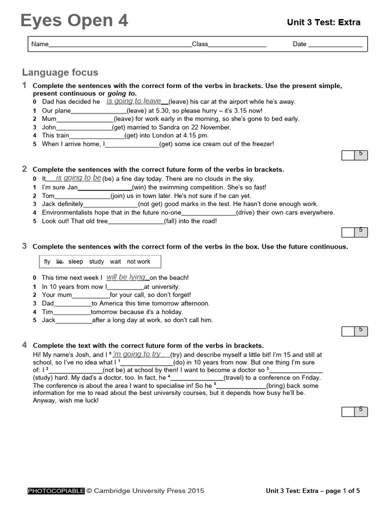 Unit 3 Extra Test Pdf