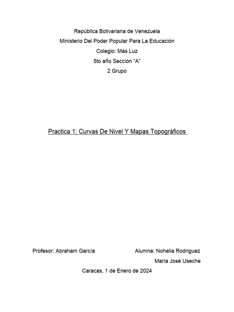 Practica 1 Curvas de Nivel y Mapas Topograficos LLLLLLLLLL | PDF | Topografía | Mapa