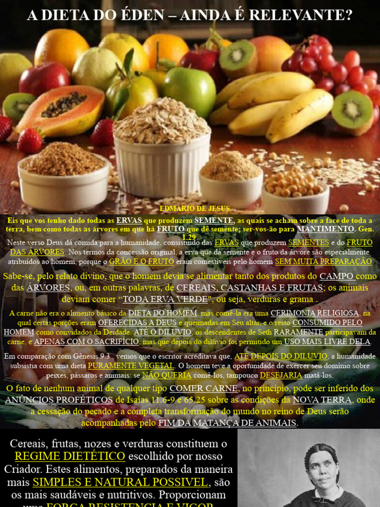 A Dieta do Éden: Benefícios do Crudivorismo | PDF | Gastronomia, comida ...