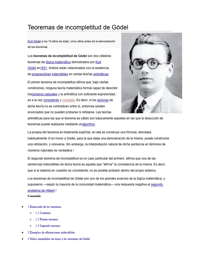 Teoremas de Incompletitud de Gödel | PDF | Teorema | Axioma