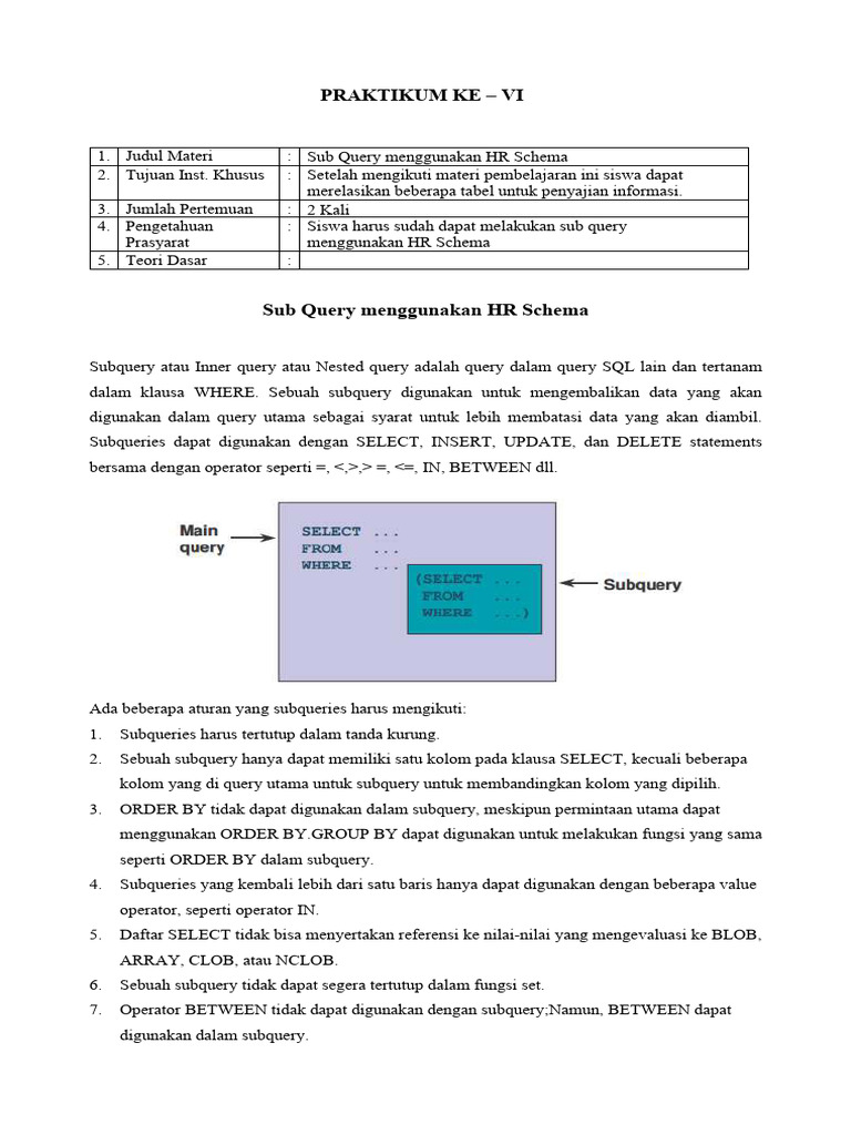 Praktikum Basis Data (Sub Query) | PDF