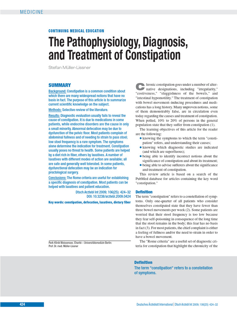Pathophysiology of Consti | PDF