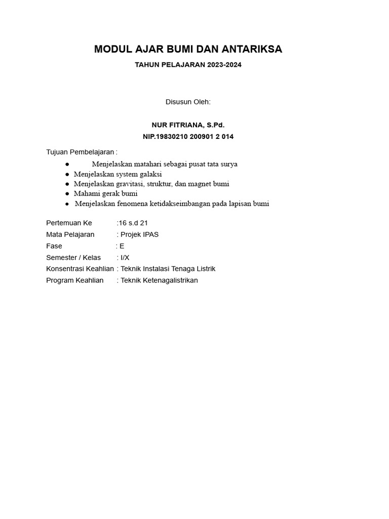 MODUL Bumi Dan Antariksa | PDF