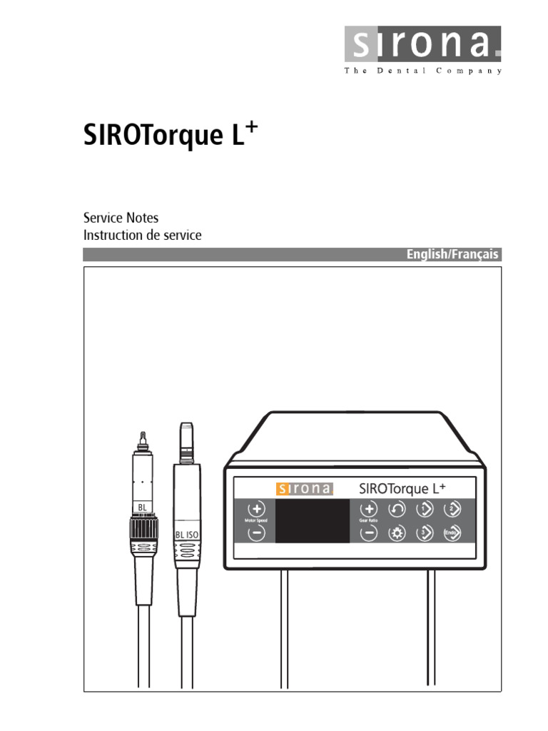 Sirona SiroTorque Motor - Service Instruction | PDF