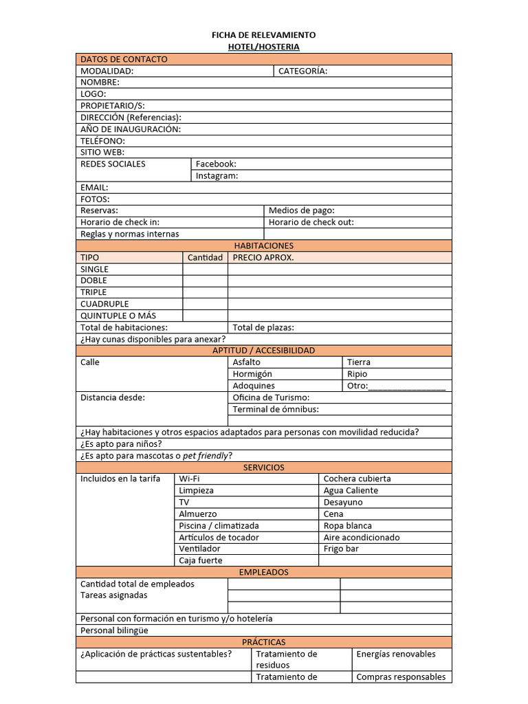 Modelo Ficha de Relevamiento - Cruz Del Eje. Lic. Camila Fernández | PDF