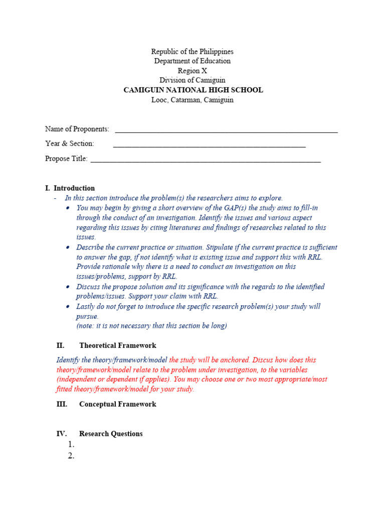 Concept Paper Template CNHS - 2024 | PDF