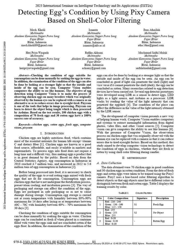 Detecting Eggs Condition by Using Pixy Camera Based On Shell-Color ...