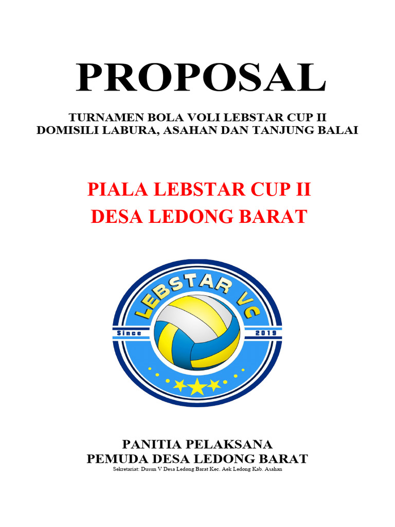 Proposal Turnamen Bola Voli Lebstar Cup2 | PDF