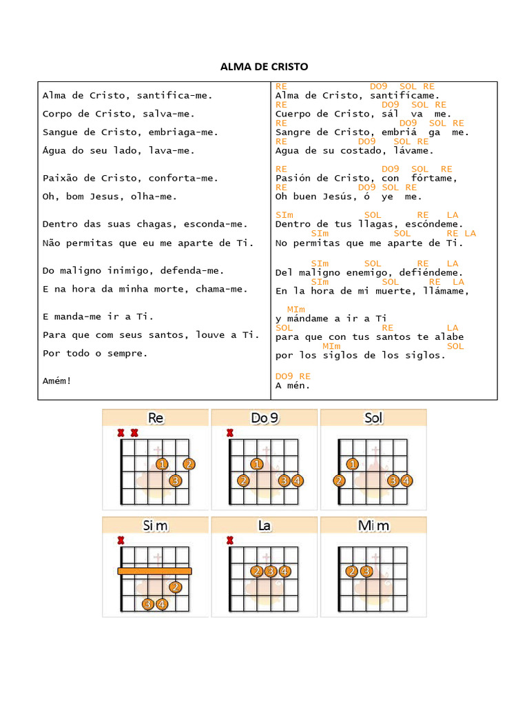 Alma de Cristo (Coral Pascua Jovem - Espanhol) - Legendei | PDF