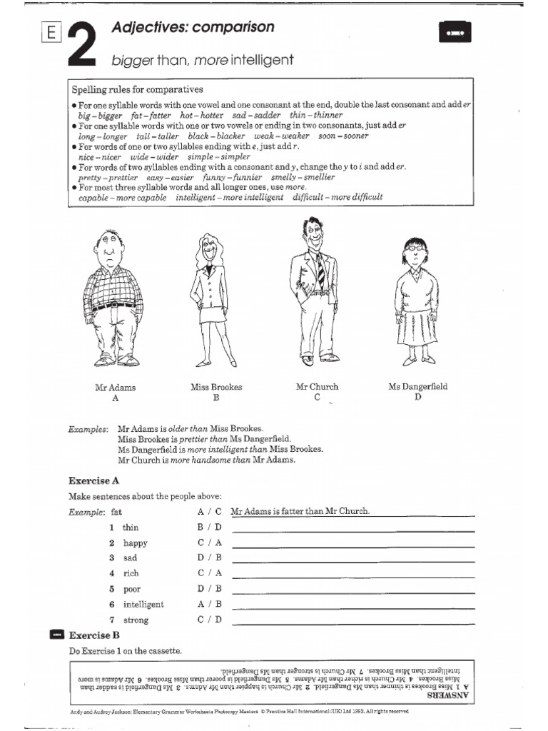 E2 Adjectives Comparison | PDF