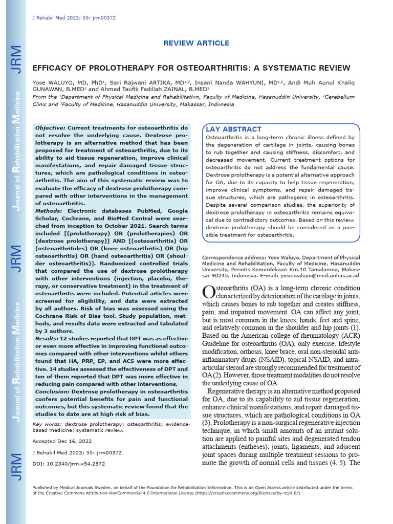 JRM 55 2572 | PDF | Osteoarthritis | Clinical Medicine