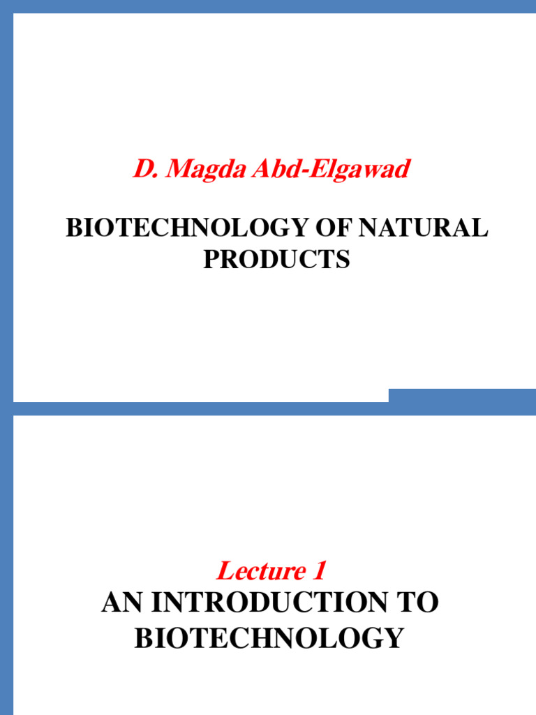 Lecture 1 | PDF | Biotechnology | Genetic Engineering