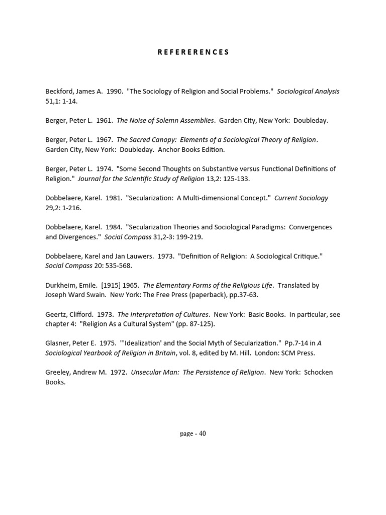 Secularization Theory - References | PDF | Sociology | Religious Studies