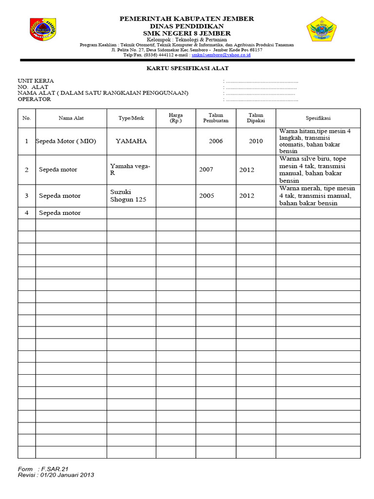 21.krt Spec. Alat | PDF