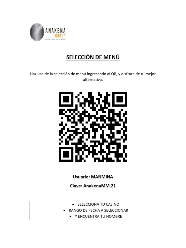 Selección de Menú QR | PDF