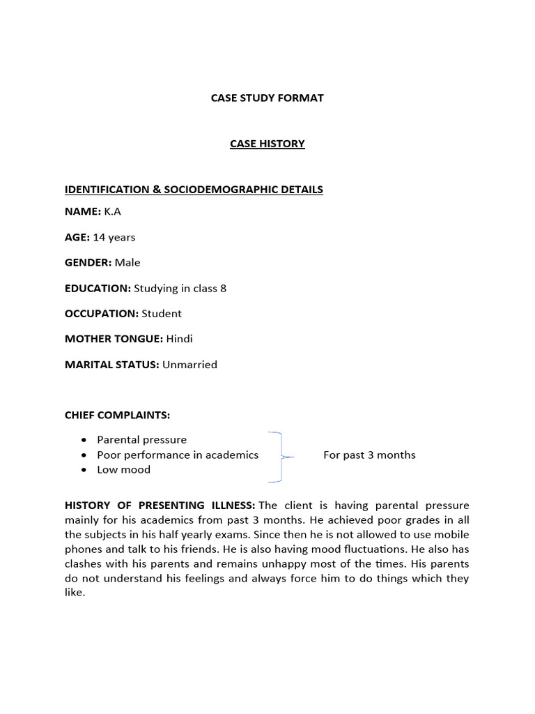 Case History | PDF | Self-Improvement