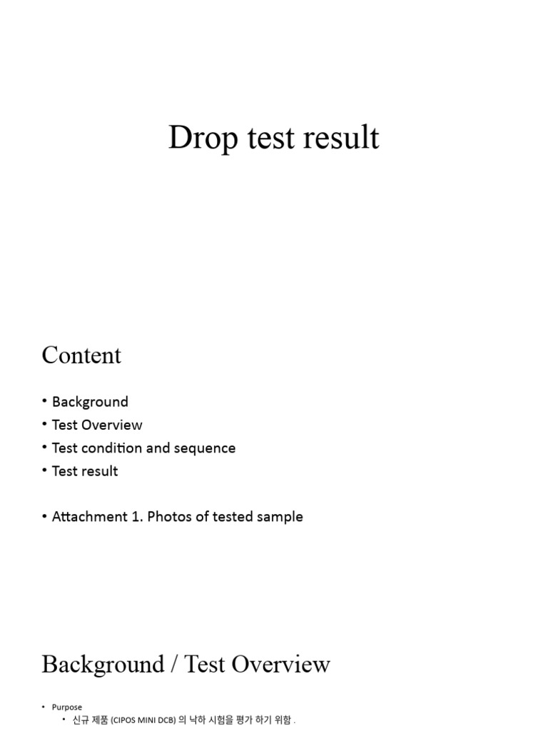Drop Test Result - Example | PDF