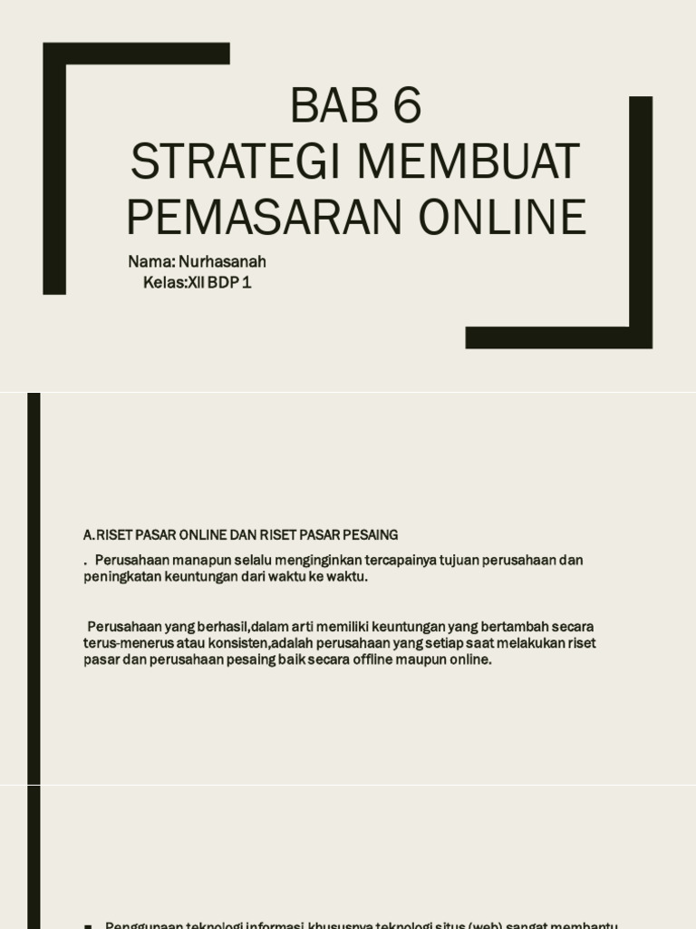 Strategi Pemasaran Online dan Offline | PDF | Karier & Perkembangan