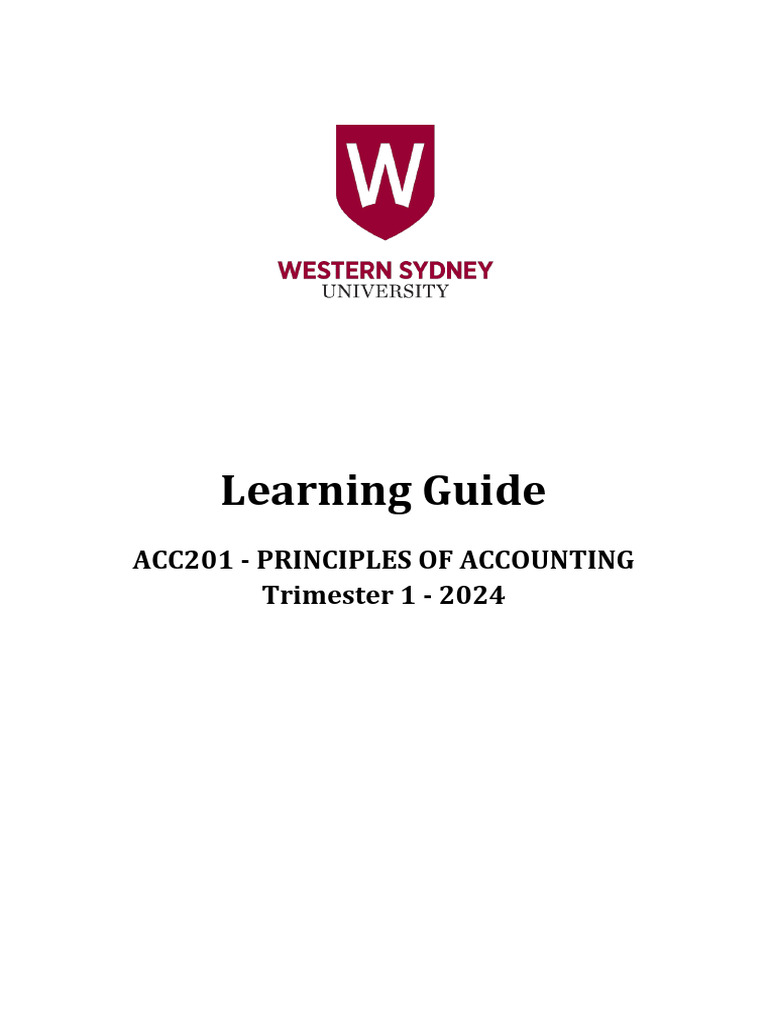 ACC201 Accounting Principles Guide 2024 | PDF | Career & Growth